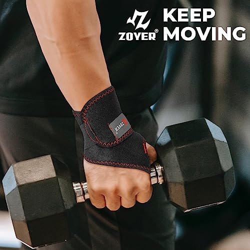 ZOYER Carpal Tunnel Wrist Brace Night Support, Breathable and Comfortable Wrist Compression Sleeve, Reversible Wrist Wrap for Tendonitis, Arthritis, Workout Wrist Support for Women and Men
