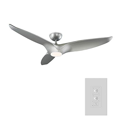 Morpheus III Smart Indoor and Outdoor 3-Blade Ceiling Fan 60in Automotive Silver with 3500K LED Light Kit and Wall Control works with Alexa, Google Assistant, Samsung Things, and iOS or Android App