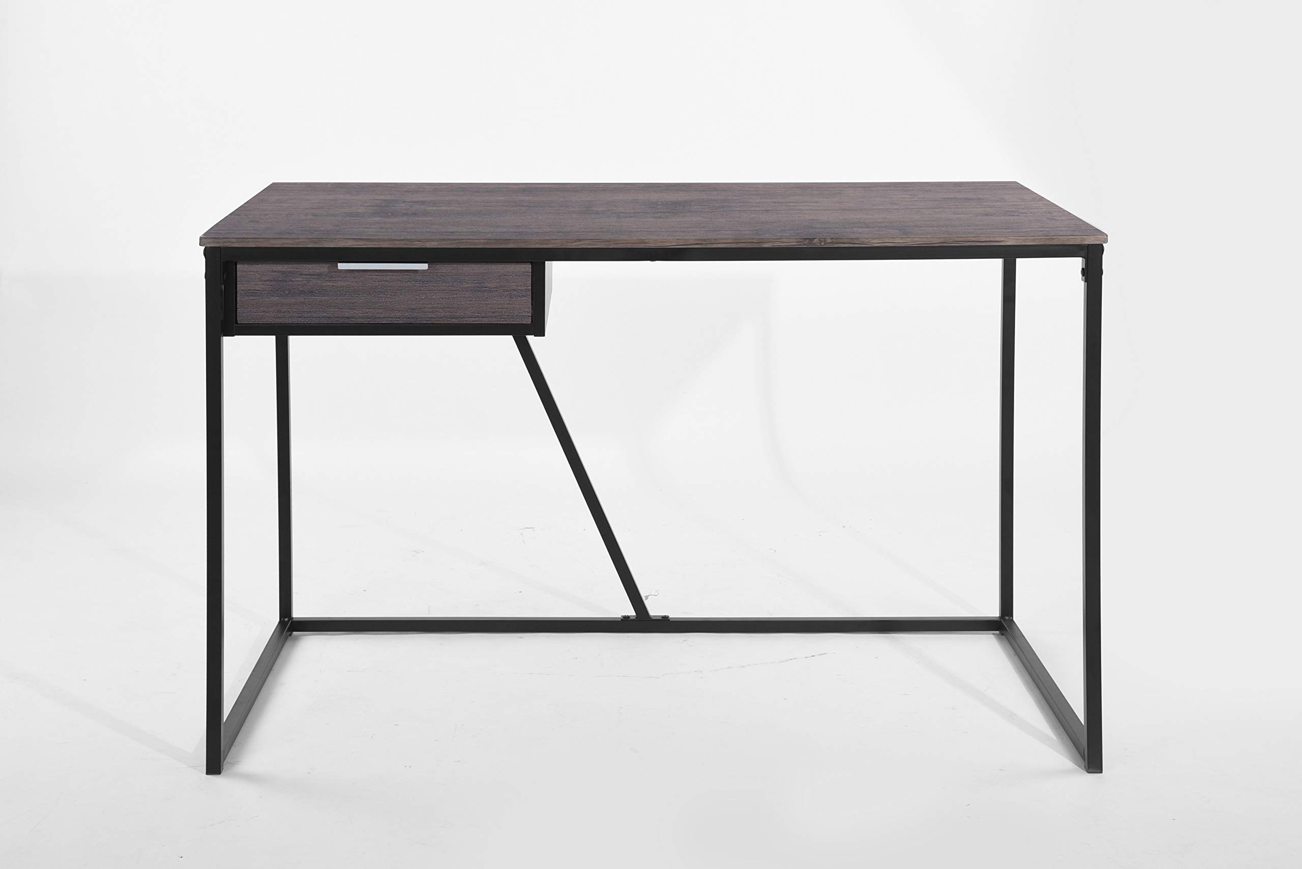 RAAMZO Vintage Brown Finish Computer Writing Study Desk Modern Vintage Home Office with Drawer