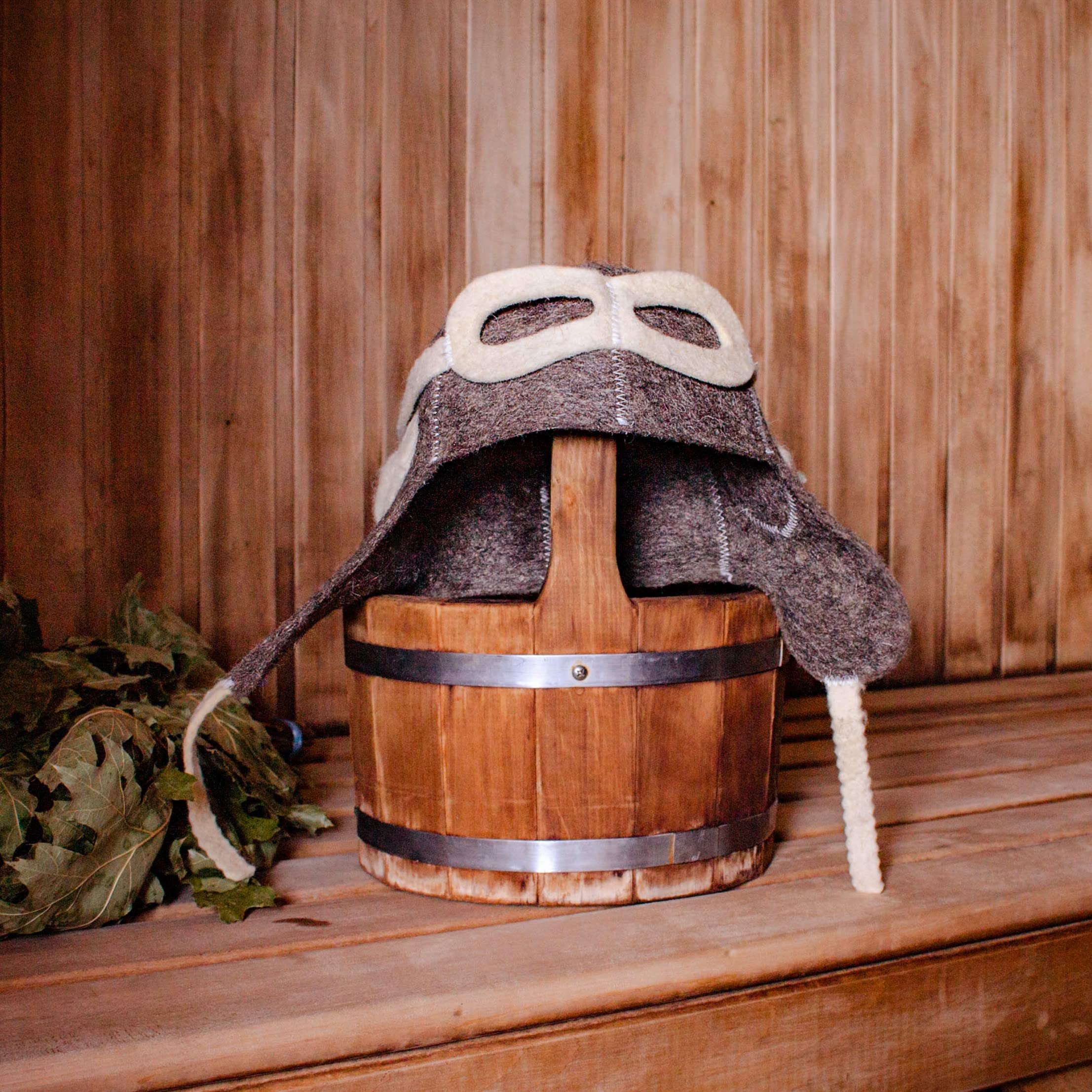 Wool Sauna Hat Embroidered Pilot Finnish Sauna Hat Russian Sauna Hat Wool Aviator - Russian Banya Sauna Hat for Men Sauna Hats Sauna Cap Gray