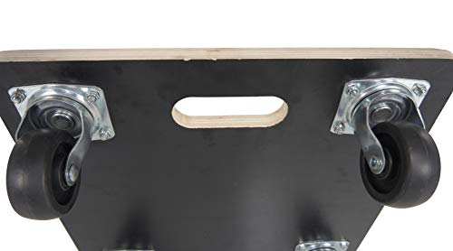 Vestil HDOS-SQ-1616-400 Hardwood Dolly-Square Deck, 400# Capacity, 16x16, Black