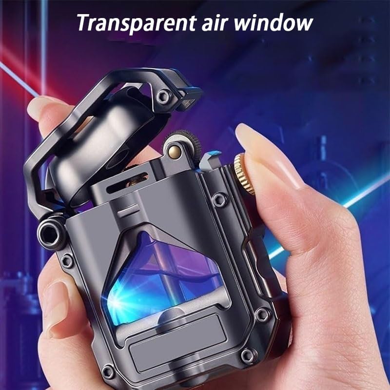 New Kerosene Lighter, Transparent Gas Window, Reusable, Easy to Carry, Suitable for Boyfriend Girlfriend, Daily Use (Color : C3)