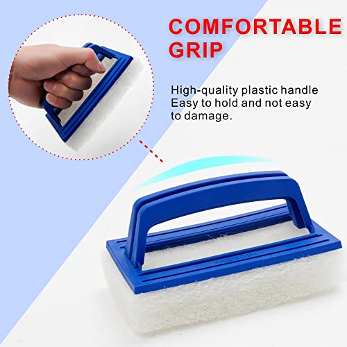 Uoark Hand-Held Sponge Swimming Pool Brush,Hand-Held Bath Scrubber,Heavy Duty Scrub Sponges,Sponge Brush,Tile Scrub Brush for Cleaning Pool Walls & Tile of Cleaning.