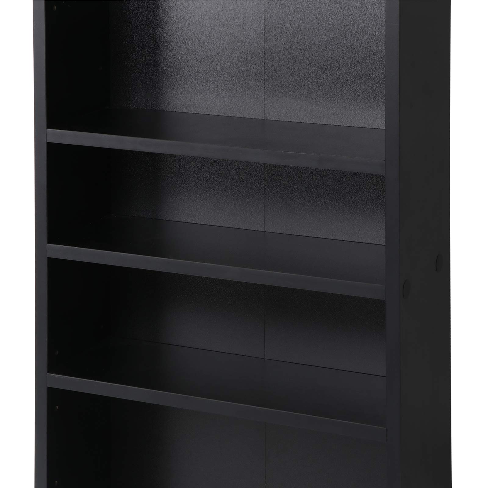 Nova Microdermabrasion Adjustable Media Storage Tower(DVD,CD,Games), 5-Tier Wooden Media Storage Organizer Cabinet, Bookshelf Display Bookcase for CDs, Books, Video Games, Arts