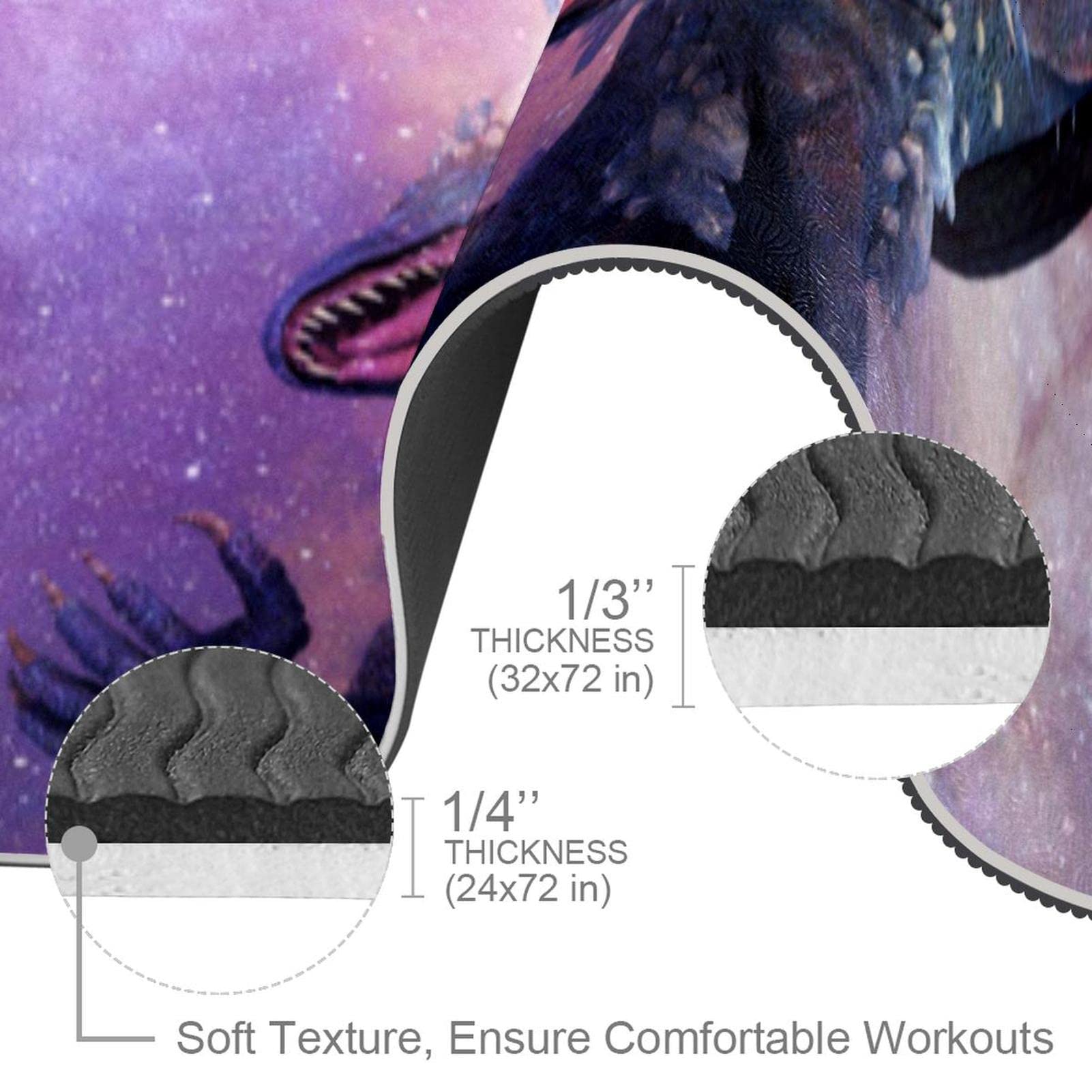 Yoga Mat, Yoga Mats for Home Workout, Workout Mat, Exercise Mats, Pilates Mat, Starry star Dinosaur