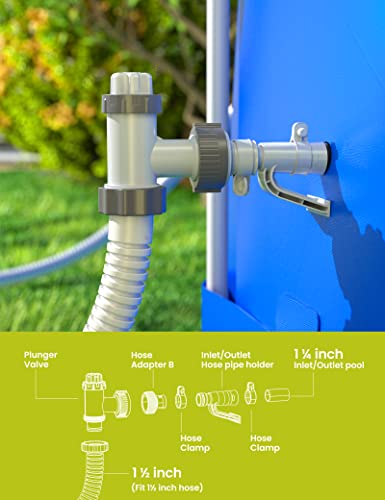 SUMMERBUDDY Swimming Pool Pipe Holder, Hose Support Brackets with Clamp Water Hose Swimming Pool Pipe Mount for Above Ground Pools Suitable for 1.25 Inch Hose (2 Pack)