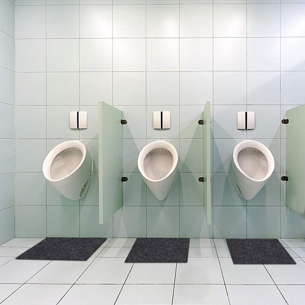 Urinal Mats (4 Pack)，Deodorizing Urinal Floor mats—Absorbent/Waterproof ，Anti-Slip and Waterproof Backing，Commercial and Restaurant restrooms，Men's Restrooms & Bathrooms，Reusable/Washable (24"×18")