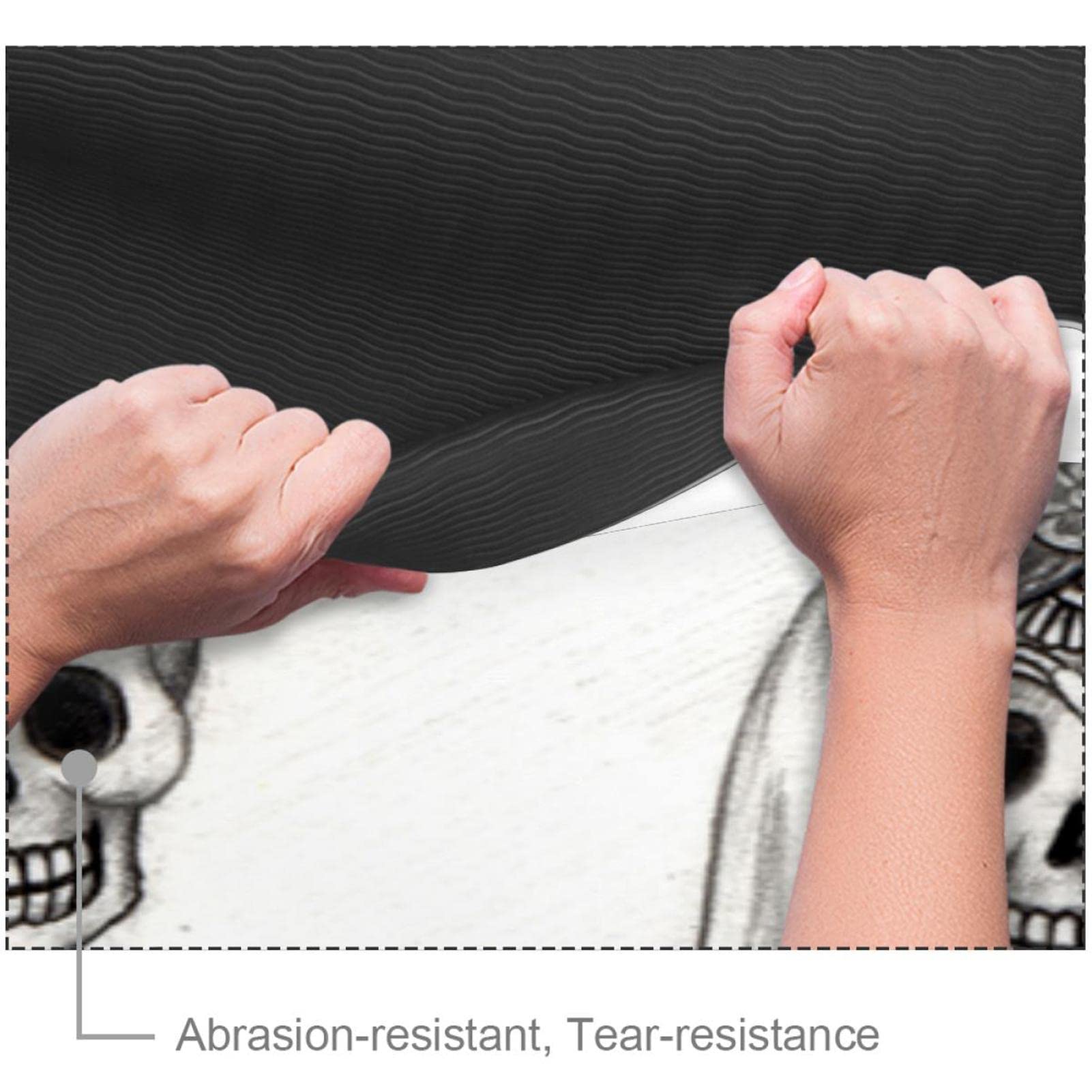 Yoga Mat, Yoga Mats for Home Workout, Workout Mat, Exercise Mats, Pilates Mat, abstract black skeleton married pattern