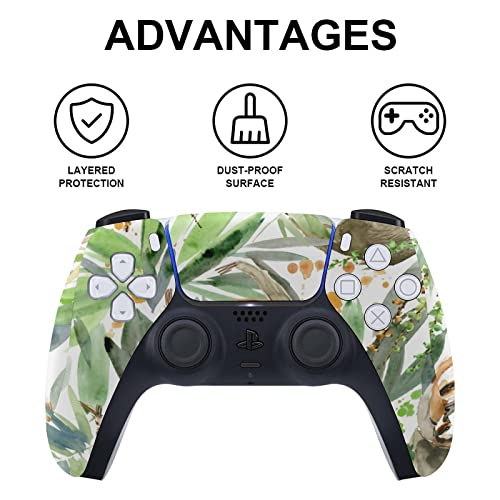 Wataercolor Sloth Full Protective Skin Cover Design Wrap Decal Sticker Compatible with PS5 Digital Edition Console and Controller