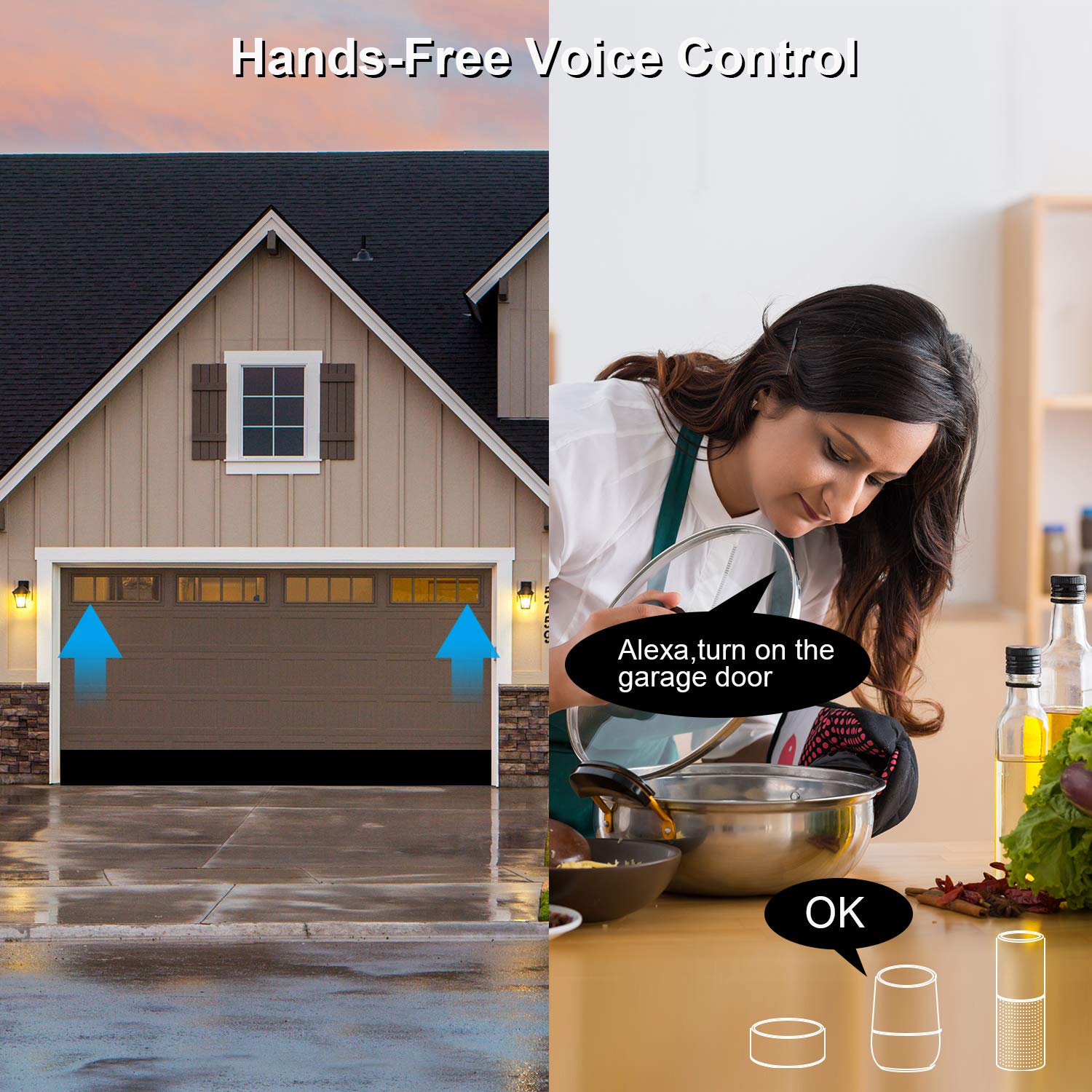 NPL New Model WiFi Smart Garage Door Opener Controller Smart Life/Tuya APP Wireless Remote Control from Anywhere Compatible with Alexa Google Assistant and IFTTT No hub Required