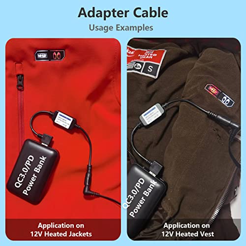 Wamlet Heated Jacket Adapter Charger USB Voltage Step Up Cable for Milwaukee, Dewalt, Snap-on, Metabo, Revean, Craftsman, AEG, Makita