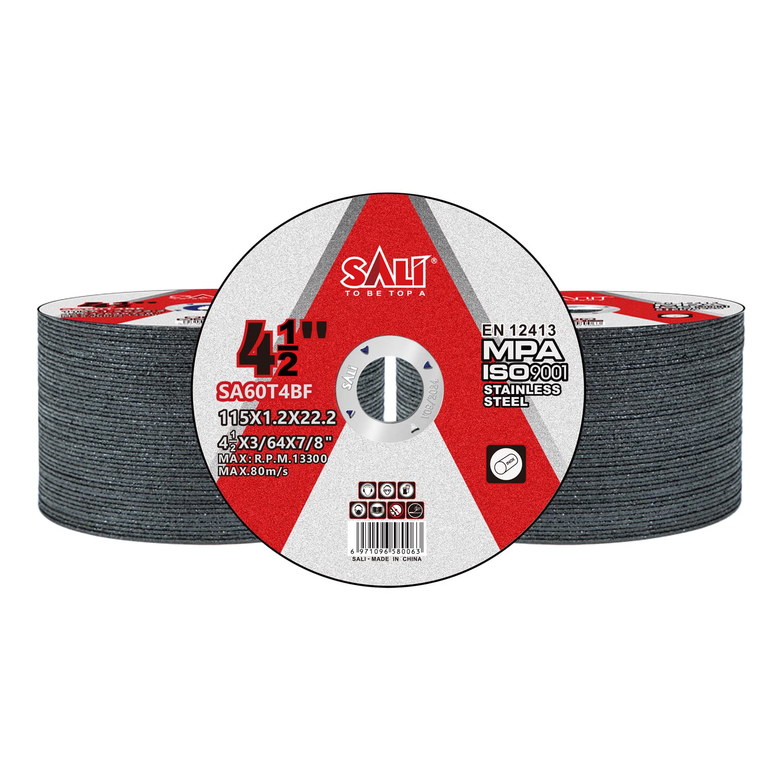 SALI 100 Pack Cut Off Wheel 4 1/2 Inch Cutting Wheels 4-1/2" x 3/64" x 7/8" Professional Cutting Stainless Steel, Angle Grinder Cutting Wheel,Cutting Discs with Aggressive Cutting Upgrade (4.5in, 100)