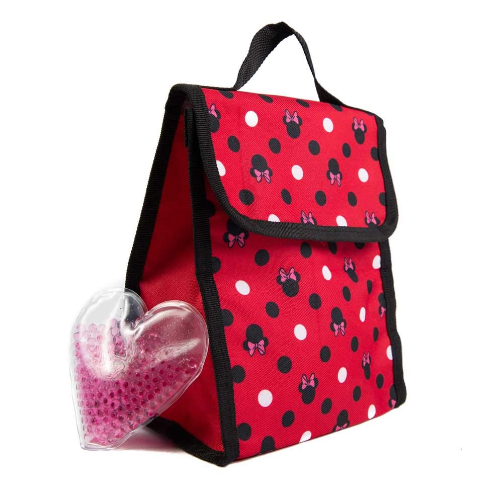 RALME 5 Pc. Minnie Mouse Backpack and Lunch Bag Set for Girls, 16 inch Red