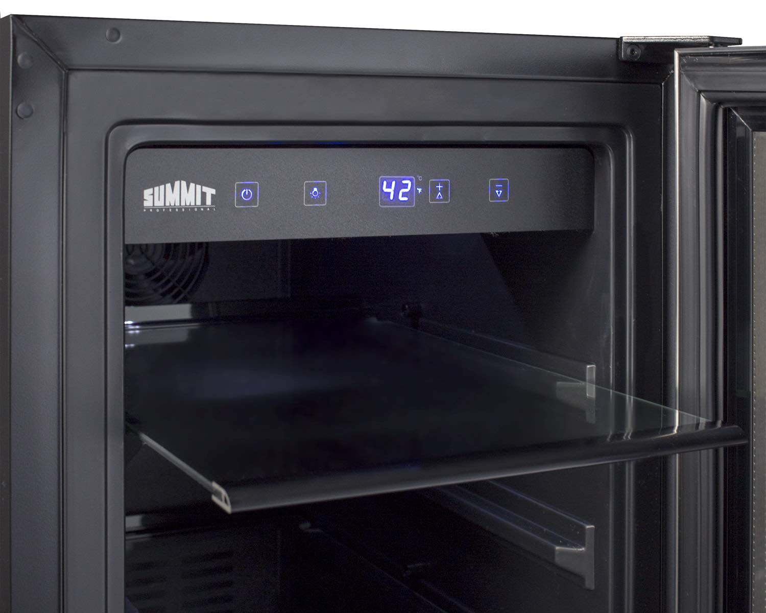 Summit Appliance ALBV15 ADA Compliant 15" Wide Built-in Undercounter Beverage Center for Home or Commercial Use with Glass Door, Automatic Defrost, Lock, Digital Thermostat and Black Cabinet