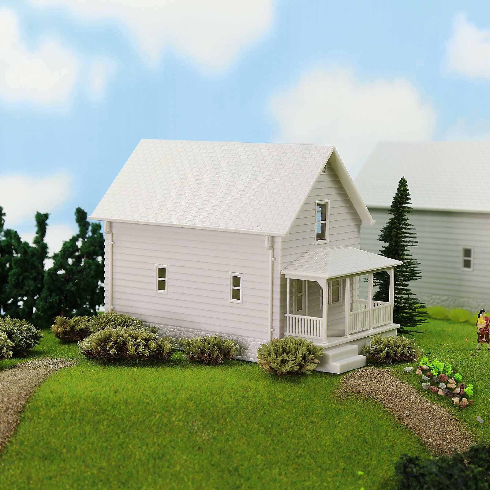 O Scale Model Blank Buildlings Kit Unassembled House for Model Train Layout JZ01JJ (O Scale-1 Unit) DIY Christmas Village Room