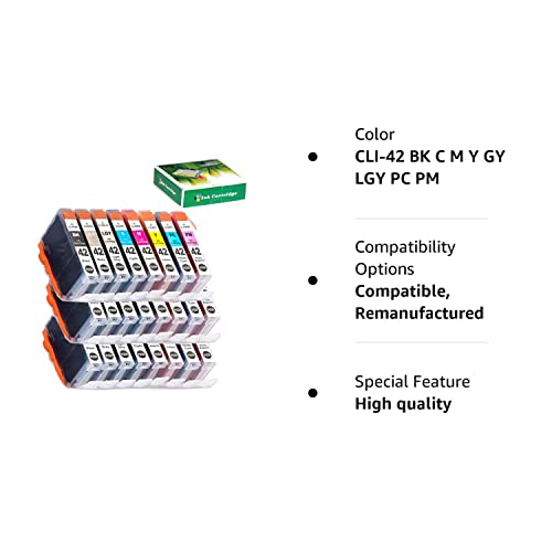 NEXTPAGE CLI42 Ink Cartridges Replacement for Canon CLI 42 CLI-42 Ink Cartridges for Pixma Pro100 Printer(3 Black, 3 Cyan, 3 Grey, 3 Light Grey, 3 Magenta, 3 Yellow, 3 Photo Cyan, 3 Photo Magenta)