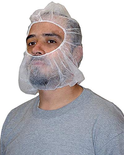 QIAN SOU Disposable Bouffant Ninja Hoods Full Face Beard Hair Net Pack of 100 White