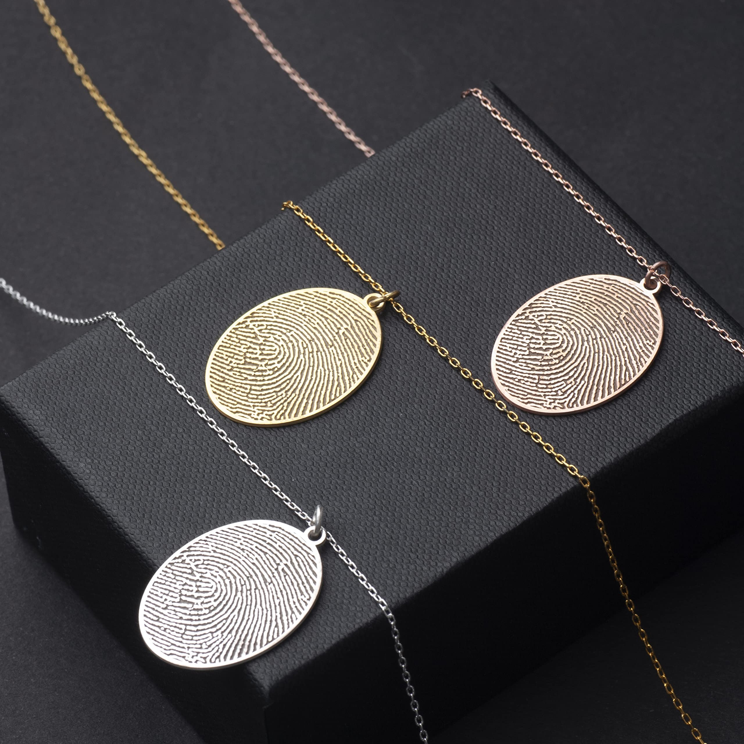 Swan Loyalty Gold Plated 925 Sterling Silver Personalized Fingerprint Memorial Necklace