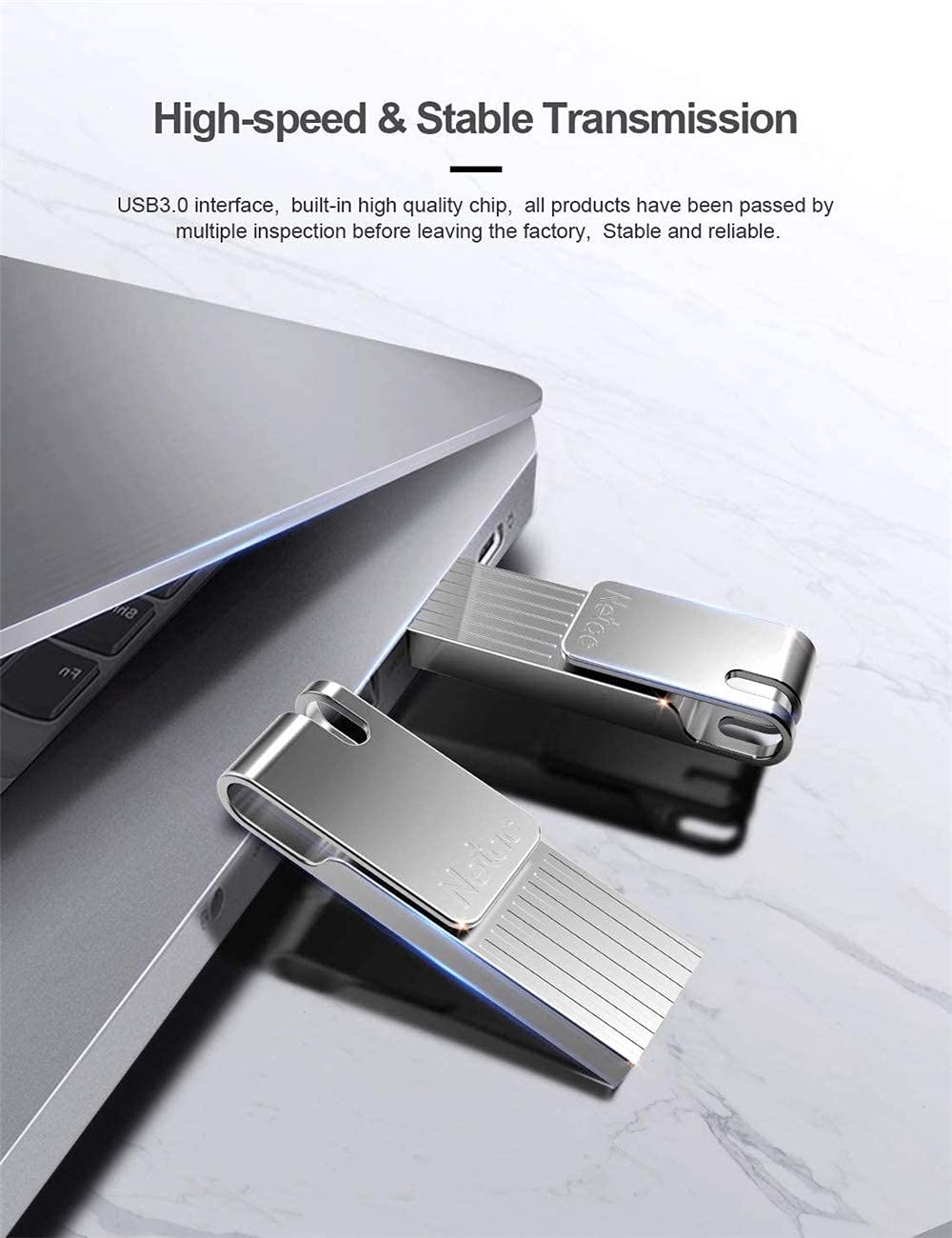 Netac 64GB Flash Drive USB 3.0 Memory Stick Thumb Drive Jump Drive 64GB, Read Speeds up to 90MB/s