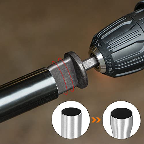 uxcell 3/8" Swaging Tool Drill 1/4" Hex Handle Repairing Flaring Tool for Air Conditioning Copper Aluminum Pipe