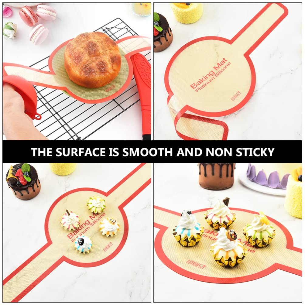 Silicone Baking Mat for Oven Bread Baking:Long Handles Sling Baking Mat Gentler Safer & Easier to Transfer for Dough, Bread Baking Supplies