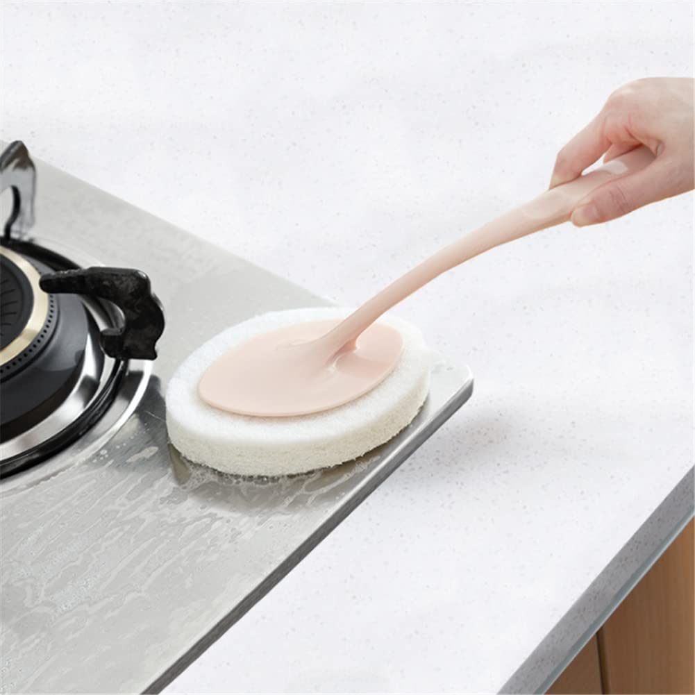Long Handle Brush Eraser Magic Sponge DIY Cleaning Sponge for Dishwashing Kitchen Toilet Bathroom Wash Cleaning Tool Accessory (2)