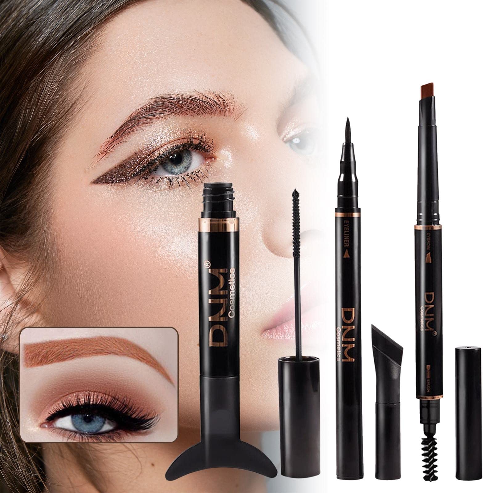 Long Set Eye 3 Piece Pencil Makeup 3ml Eyebrow Mascara Beginner Eyeliner Lasting Waterproofs Mascara Carbon Black Mascara