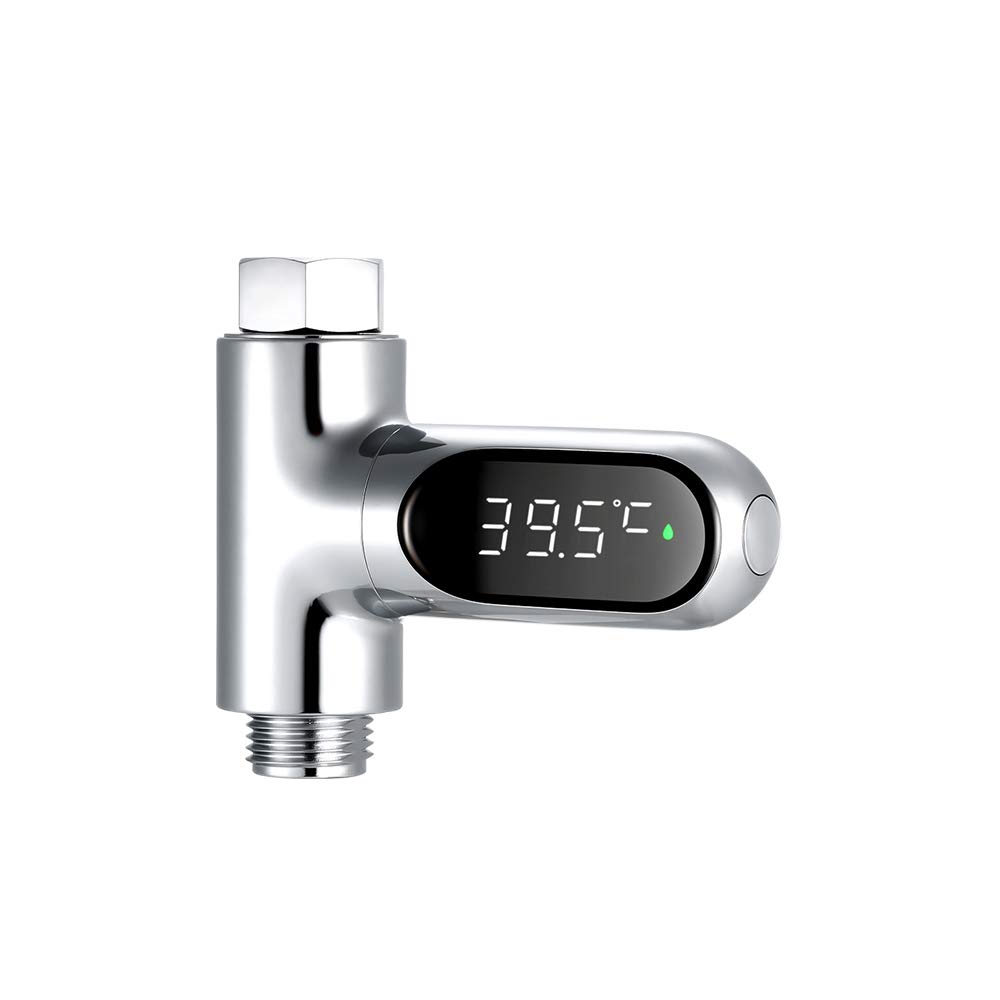 Shower Thermometer, LED Digital Display 0~100℃ Baby Bath Water Thermometer Celsius/Fahrenheit Display 360° Rotating Screen for Home Kitchen Bathroom