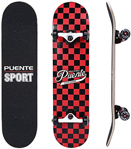 NACATIN Skateboard,Double Kick Deck Skateboard with 8-Layer Hard Maple Deck ABEC-9 Bearing PU Wheel for Adults,Youths,Girls,Beginners,400 lb