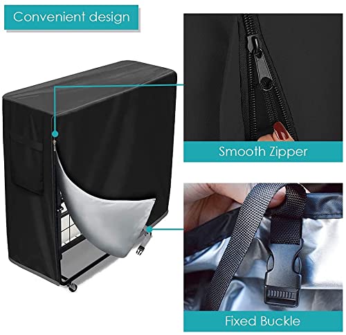 Universal Folding Bed Storage Cover 39" Lx 15 "W x 44.8 "H Rollaway Bed Storage Cover Fits Twin Size 38 Inch Beds Dustproof Guest Bed Protector with Zipper for Easy On and Off Black