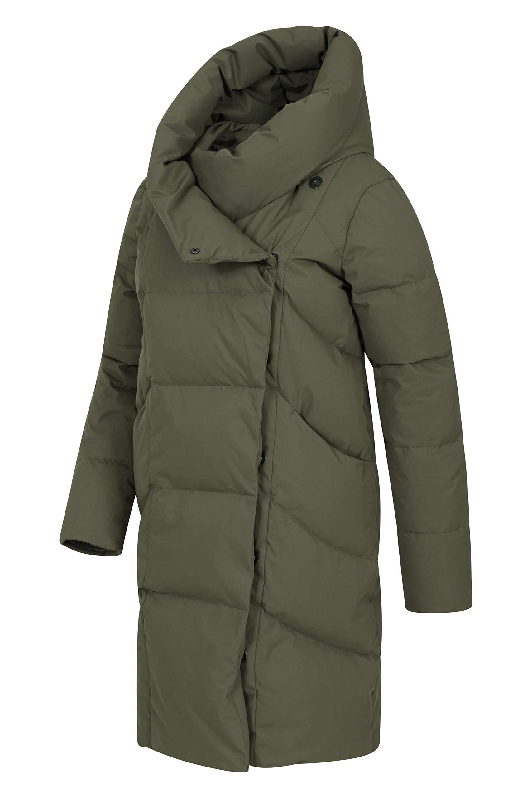 Mountain Warehouse Cosy Wrap Womens Down Padded Jacket - Water Resistant Ladies Winter Coat, Down Fill Power 600, Warm Puffer Jacket -for Winter Travelling & Daily Use Khaki 12
