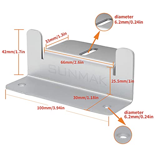 SUNMAK 16 Units per Set Solar Panel Mounting Z Brackets, Solar Panel Mounting Brackets Lightweight Aluminum Corrosion-Free for RVs, Trailers, Boats, Yachts, Wall and Other Off Gird Roof