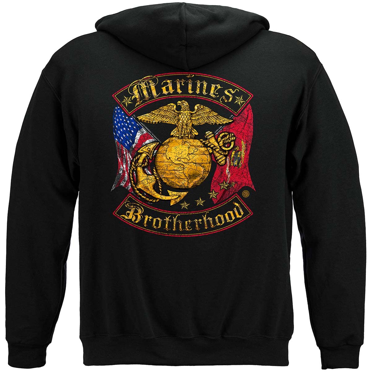 marine shirts | Usmc Marines Double Flag Hooded Sweat shirt MM2239SWM
