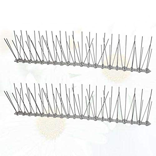 YARNOW 2pcs Birds Spikes Stainless Steel Cat Bird Deterrent Spike Anti- Climb Anti Theft Security Spikes for Pigeon Cat Bird Repellent Spikes (11cm)