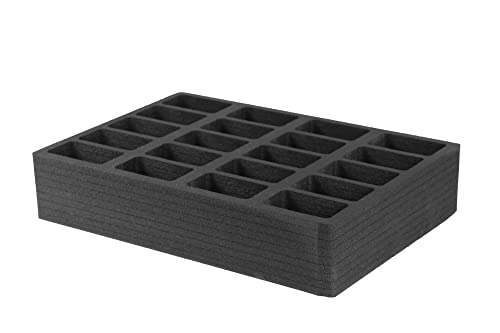 Polar Whale Large Compact Organizer Stand Premium Durable Black Foam Tray Washable Waterproof Insert Storage for Home Bathroom Bedroom Cosmetic 16 x 11 x 3 Inches 20 Compartments