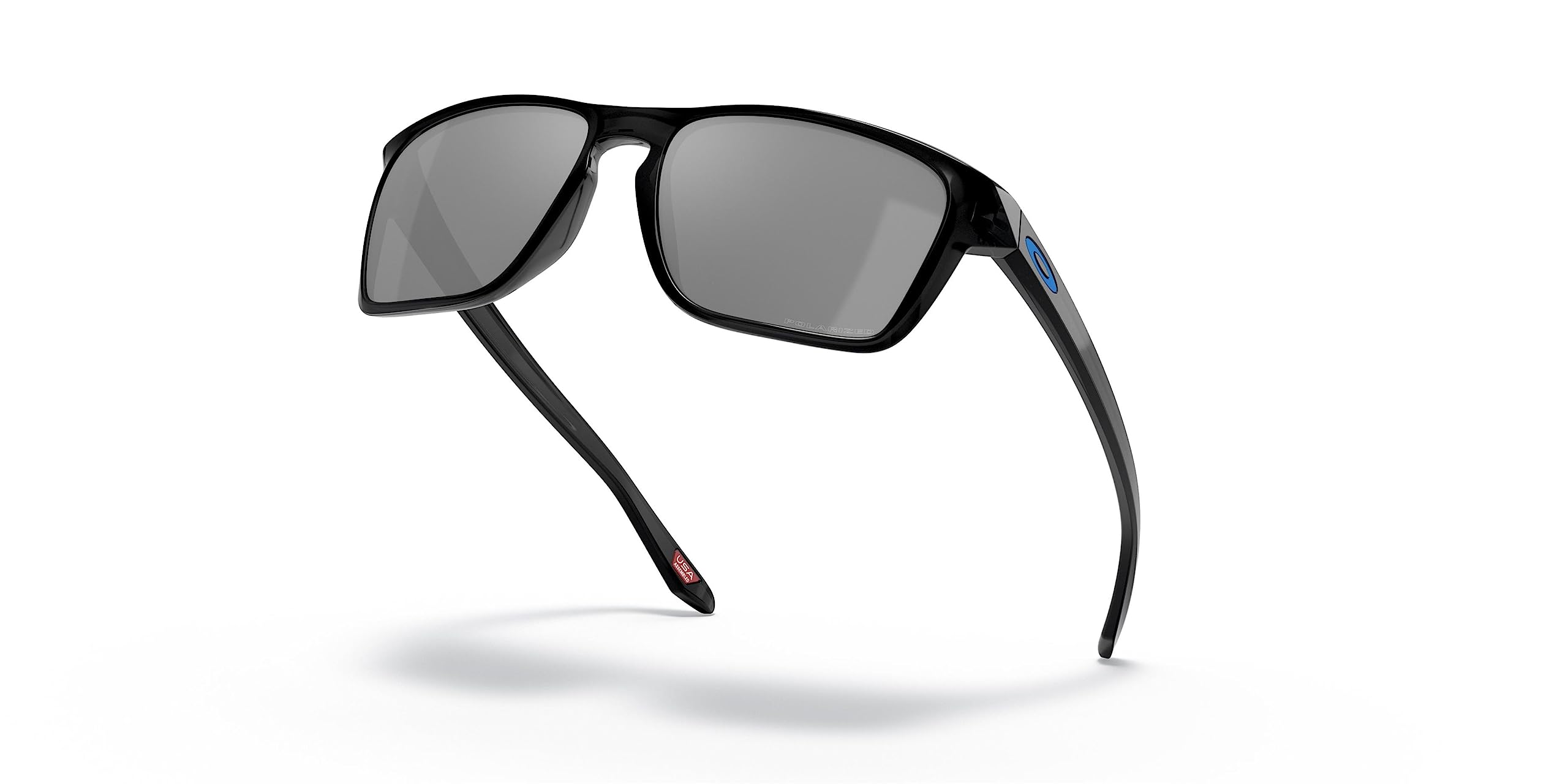Oakley Men's OO9448 Sylas Rectangular Sunglasses, Matte Black/Blue/Prizm Deep Water Polarized, 57 mm