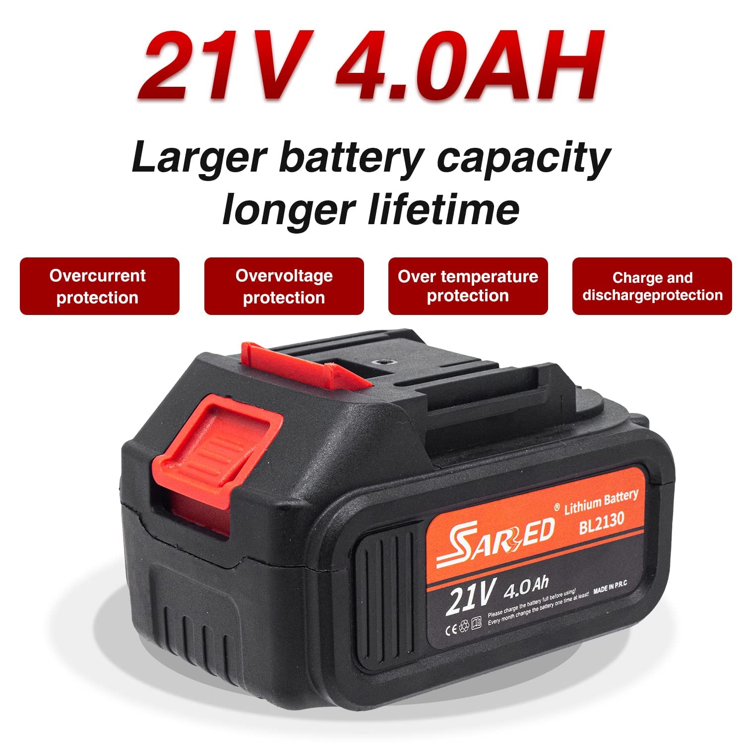 SARRED Cordless Impact Wrench 1/2 Inch, Brushless Impact Driver Max Torque 300 Ft-lbs, 21V Electric Impact Wrench with 4.0Ah Battery and Fast Charger & Variable Speeds for Car Home