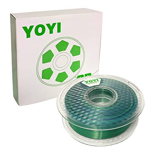 YOYI YOYI PLA Shiny Silk 3D Printer Filament, Multicolor PLA Filament 1.75mm Blue and Green, 3D Printing Filament 1kg Spool (2.2lbs),PLA Blue Green Gradient