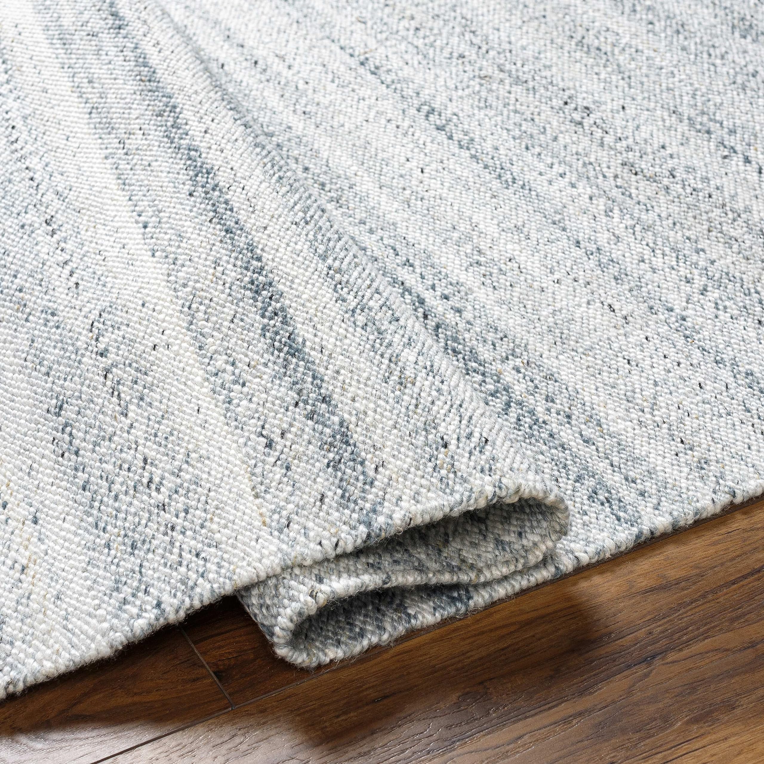 Mark&Day Area Rugs, 9x12 Tanaya Modern Denim Blue Area Rug, Blue Off-White Carpet for Living Room, Bedroom or Kitchen (9' x 12')