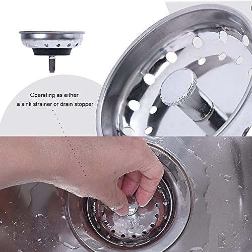 VARNAHOME Standard 3-1/2 Kitchen Sink Stainless Steel Drain Assembly With Strainer Basket Stopper/CSA Approved