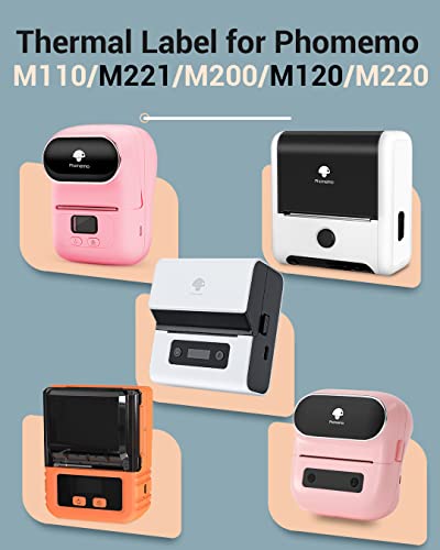 Phomemo Thermal Labels-for M110/M221/M220/M120/M200/M110S,1.57"x1.18"(40x30mm),230 Labels/Roll, for Barcode/Address/Mailing/Logo/Business/Home Tag