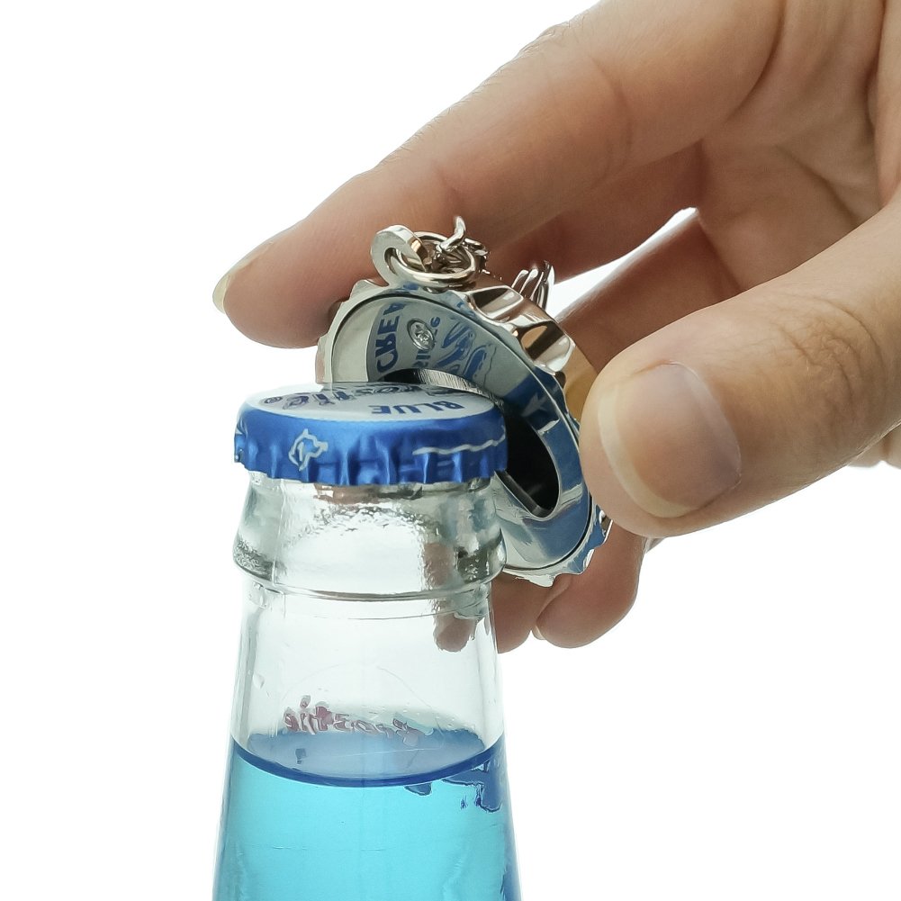 Taurus Bull Zodiac Sign Horoscope in Space Keychain Chrome Plated Metal Pop Cap Bottle Opener