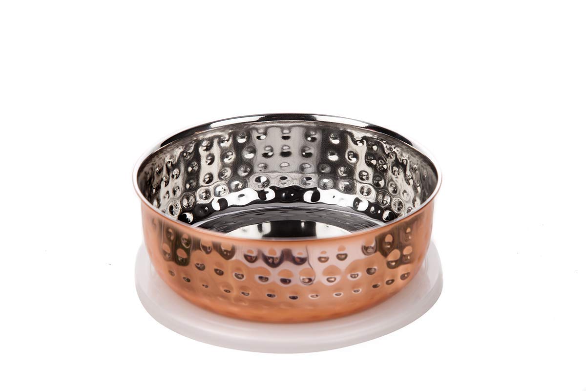 SIGNORA WARE Signoraware Food Storage Bowls - Copper Plated Stainless Steel Stackable Storage Bowl Set with airtight Lids, 3 pc Multi Size Set