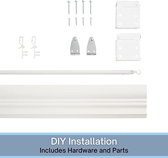 LOTUS & WINDOWARE Cordless 2" Faux Wood Blind 46" Wide x 36" Long, Soft White, Smooth (FCX4636WH) - 46 x 36,Soft White