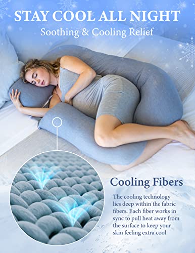 Pharmedoc Pregnancy Pillows, U-Shape Full Body Pillow β Removable Cooling Cover -Dark Grey β Pregnancy Pillows for Sleeping β Body Pillows for Adults, Maternity Pillow and Pregnancy Must Haves