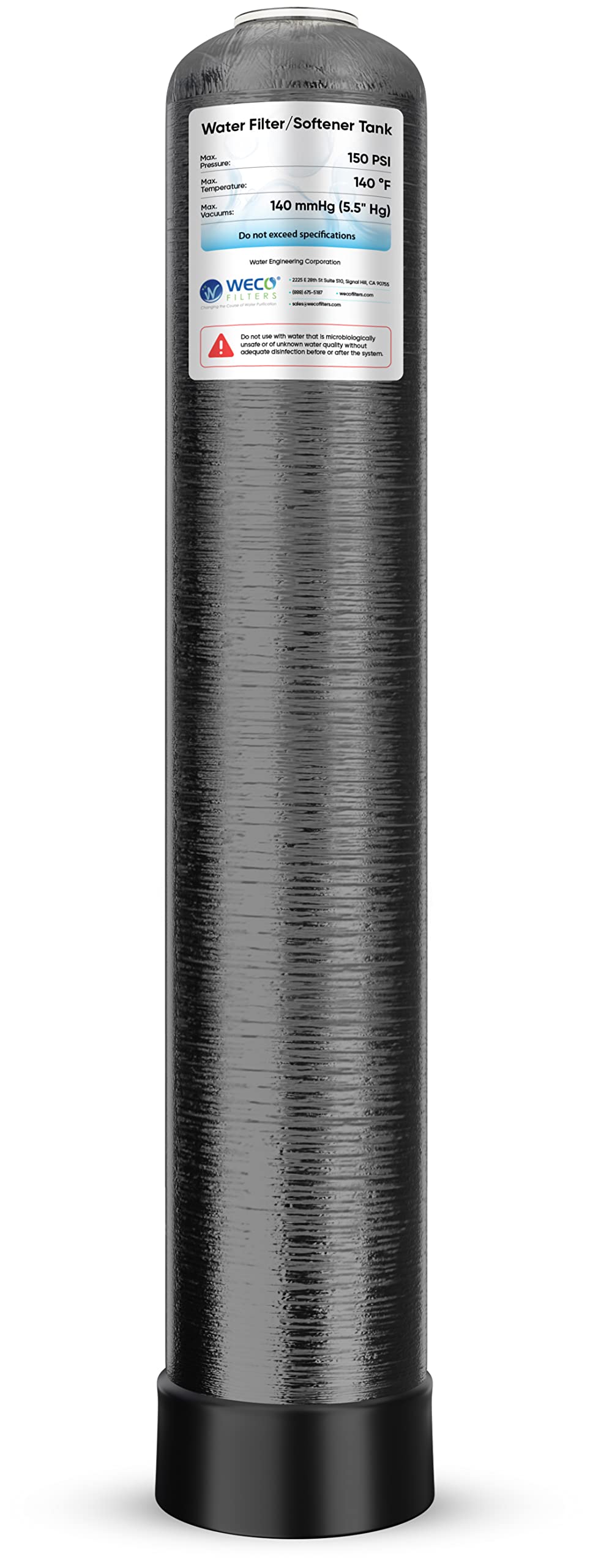 WECO Mineral Tank for Water Softener/Filter Applications (10x54, BLACK)