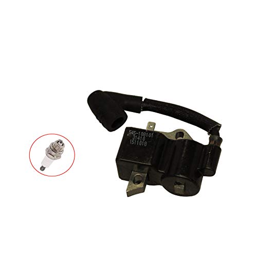 PARTSRUN 545108101 Ignition Coil with Spark Plug for Husqvarna Handheld Blower 125B 125BVX ZF191-B-HHS