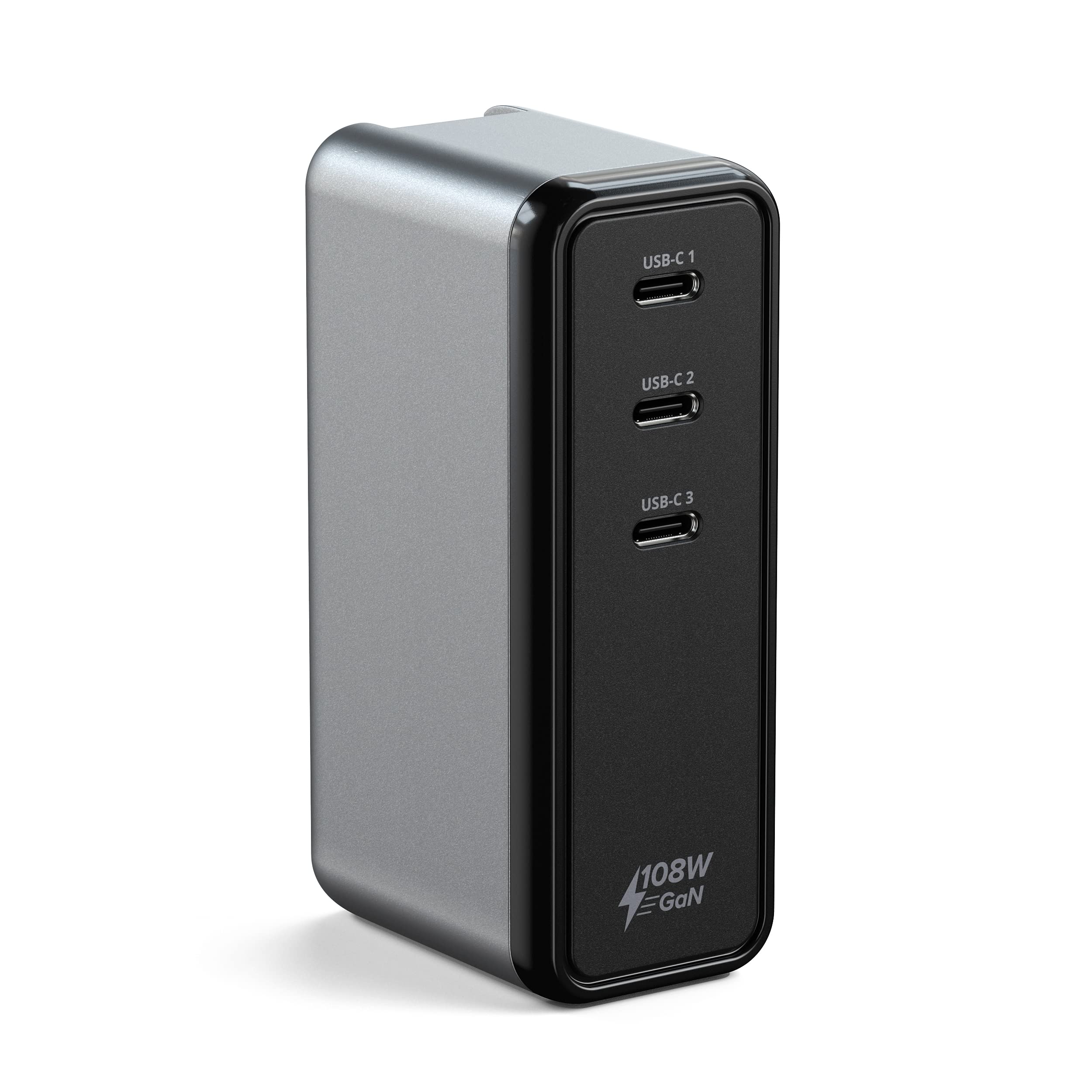 Satechi 108W USB C 3-Port GaN Wall Charger – for M2/ M1 MacBook Pro/Air, M2/ M1 iPad Pro/Air, iPhone 15 Pro Max/15 Pro/15/15 Plus