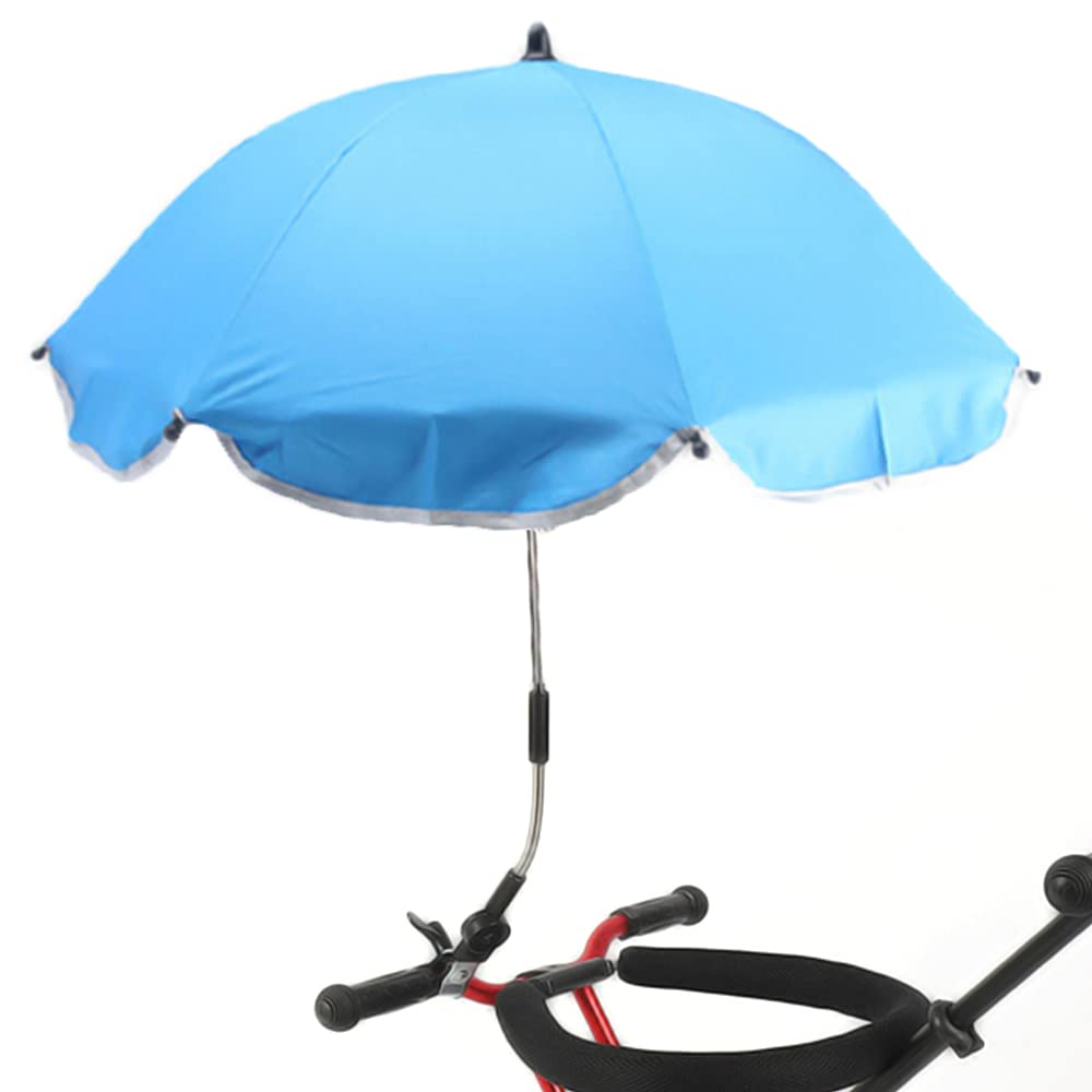 Nakazawa Baby Stroller Parasol, Clamp-On Shade Umbrella, with Umbrella Clip Fixing Device, for Baby Beach Chairs, Bleachers, Strollers (blue, small)