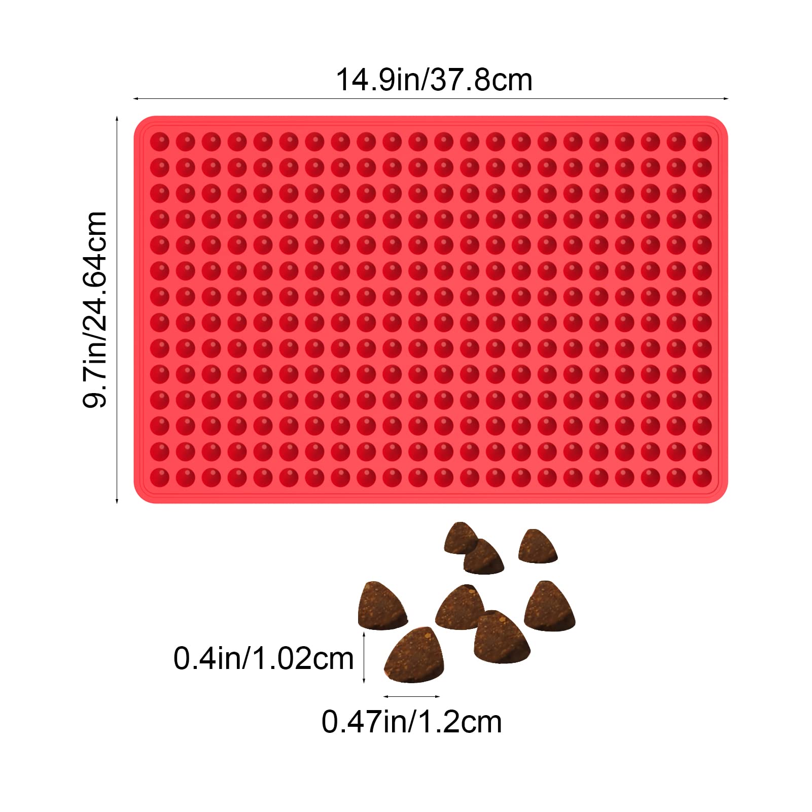 Silicone baking mat, 1.2 cm baking mat dog biscuits, multi-purpose silicone mat for oven, heat-resistant & food-safe, Bpa-free (Blue & Red)